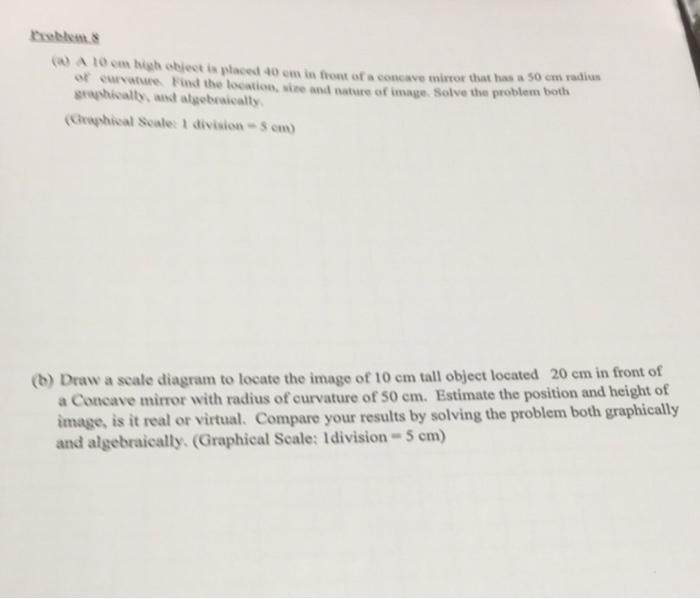 Solved A 10 cm high object is placed 40 cm in front of a | Chegg.com