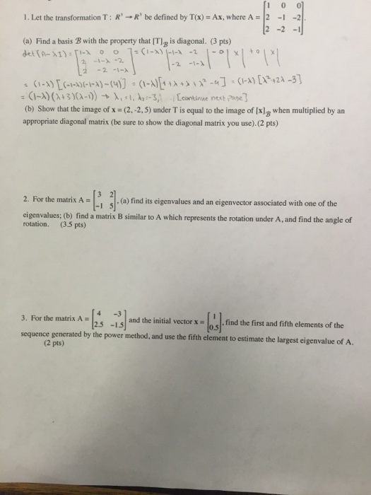 Solved Eigenvalues Eigenvectors And Linear Transformations