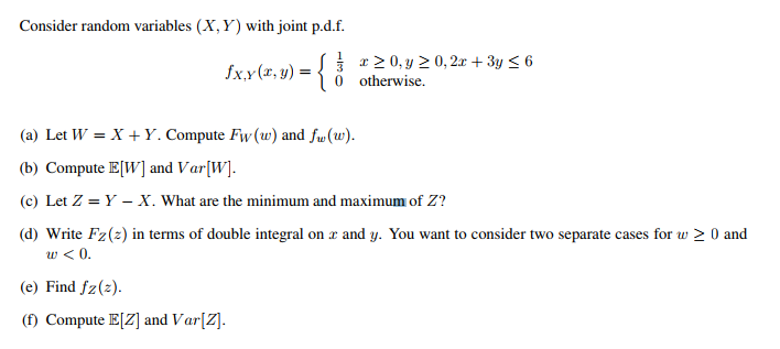 Solved Consider Random Variables X Y With Joint P D F