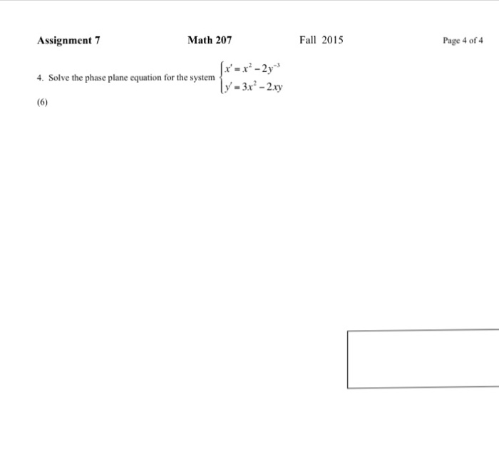 Solved Solve the phase plane equation for the system | Chegg.com