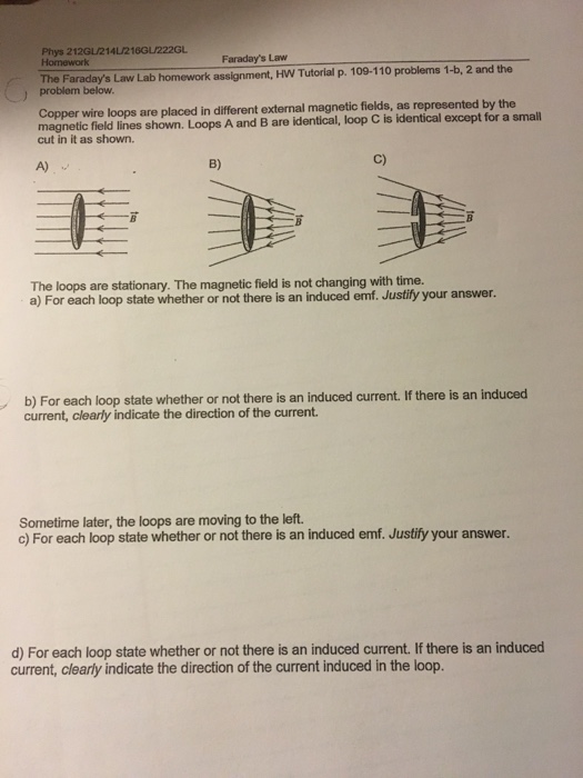 Solved The Faraday's Law Lab homework assignment, HW | Chegg.com
