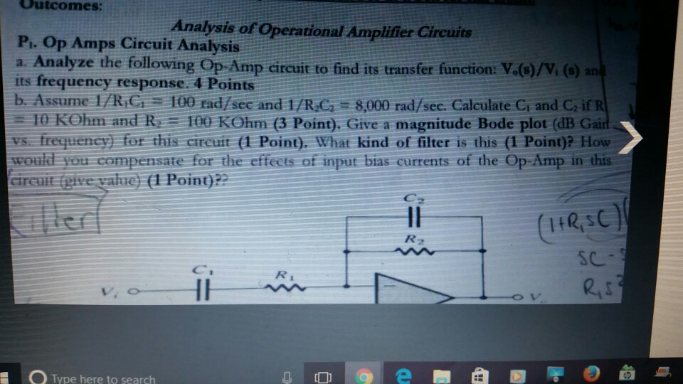 Solved Analysis of Operational Amplifier Circuits Op Amps | Chegg.com