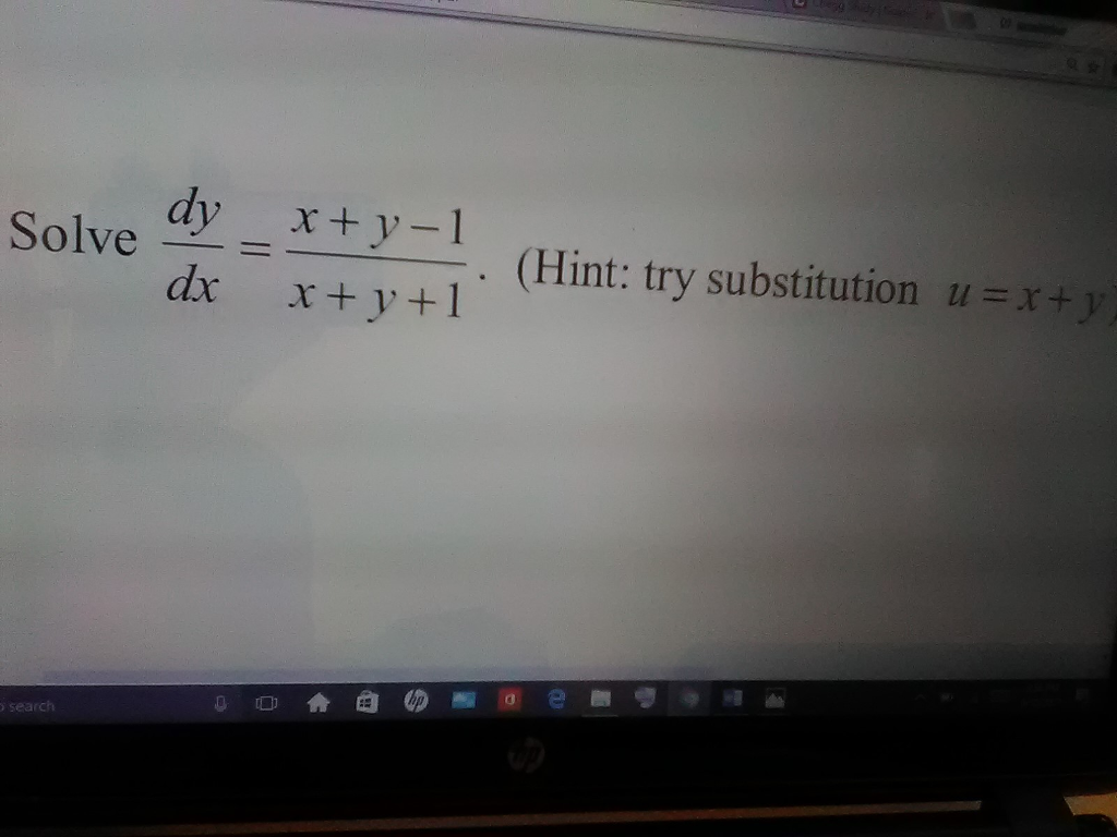 Solved Solve dy/dx = x + y - 1/x + y + 1. | Chegg.com