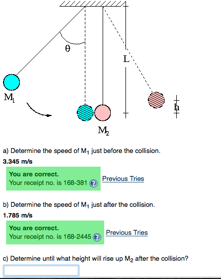 Solved A sphere of mass M1 = 2.22 kg tied to a string of | Chegg.com