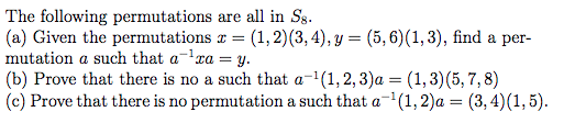 Solved The following permutations are all in S8. (a) | Chegg.com