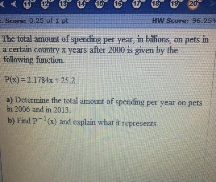 Solved The total amount of spending per year, in billions, | Chegg.com
