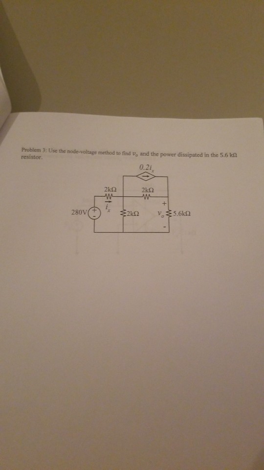 Solved Problem 3: Use the node-voltage method to find vo and | Chegg.com