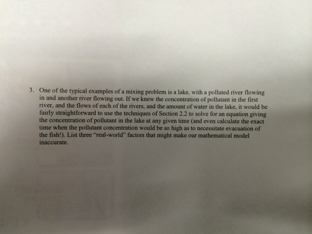 Solved One of the typical examples of a mixing problem is a | Chegg.com