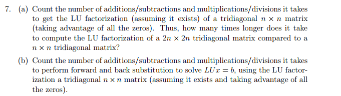 Solved (a) Count the number of additions/subtractions and | Chegg.com