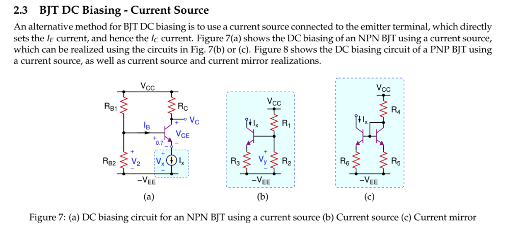 Solved 2.3 BJT DC Biasing - Current Source An alternative | Chegg.com