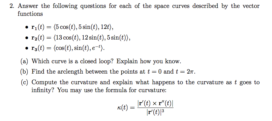 Solved Answer the following questions for each of the space | Chegg.com
