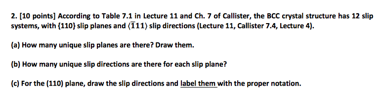 According to Table 7.1 in Lecture 11 and Ch. 7 of | Chegg.com