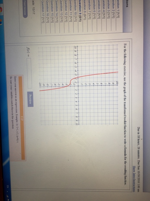 Solved For the following exercise, use the graph of the | Chegg.com