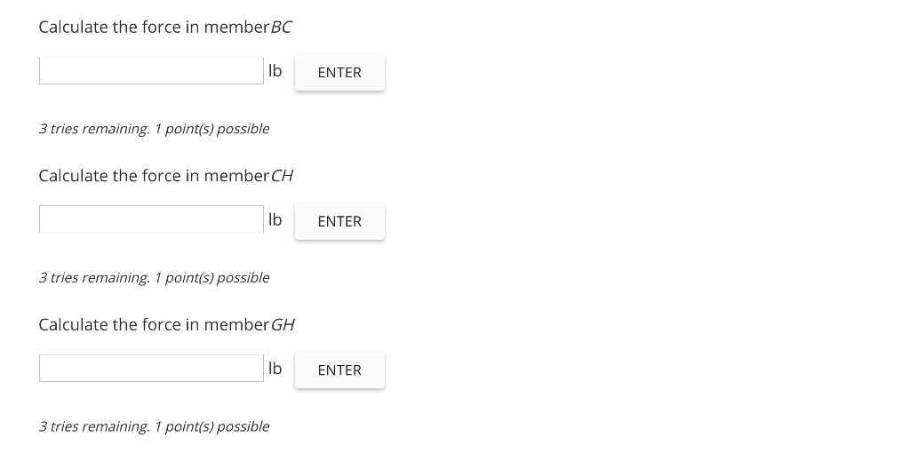 Solved For the truss shown, use the method of sections. Each | Chegg.com