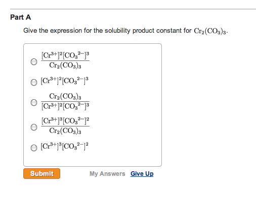 Solved Give the expression for the solubility product | Chegg.com