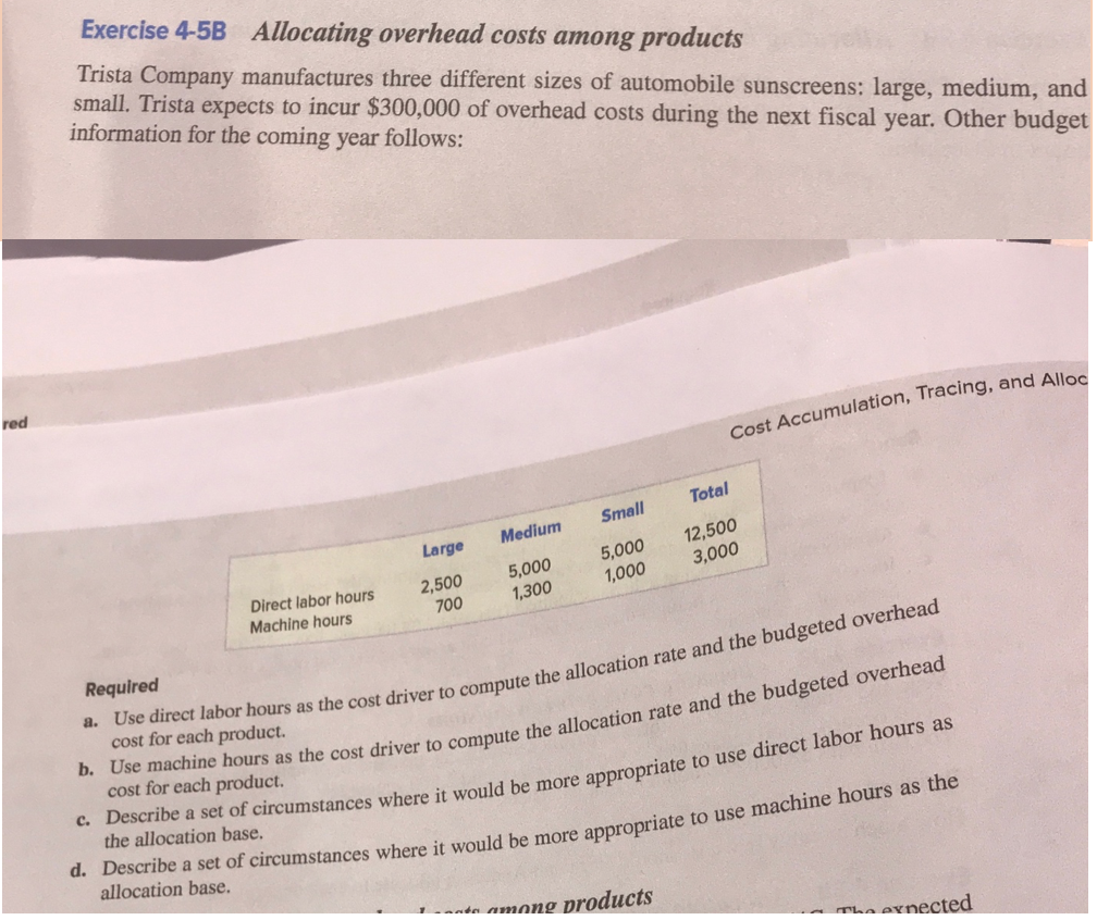 Solved Exercise 4-5B Allocating overhead costs among | Chegg.com