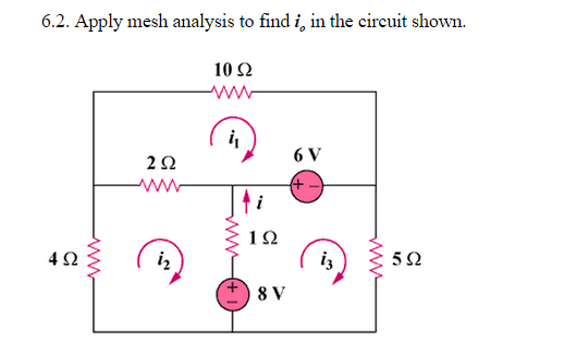 Solved 6.2. Apply mesh analysis to find io in the circuit | Chegg.com