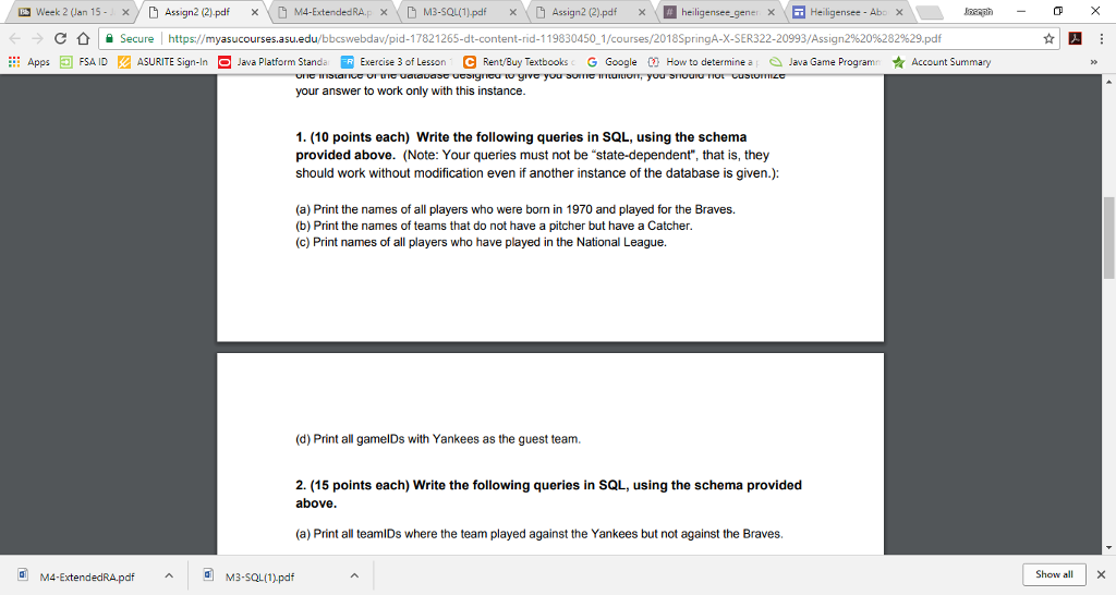 Solved x / D Assign2(2).pdf、D M4 ExtendedRA x D M3-SQL(1) | Chegg.com