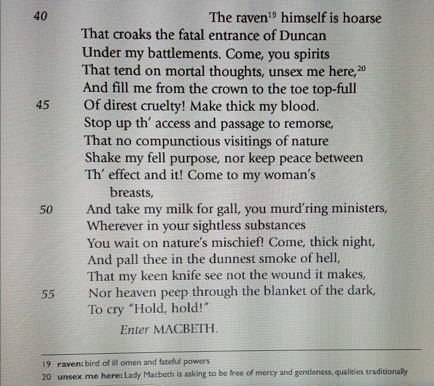 *Regarding Macbeth* First, read the lines provided | Chegg.com