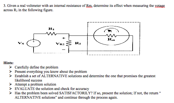 Solved Given a real voltmeter with an internal resistance | Chegg.com