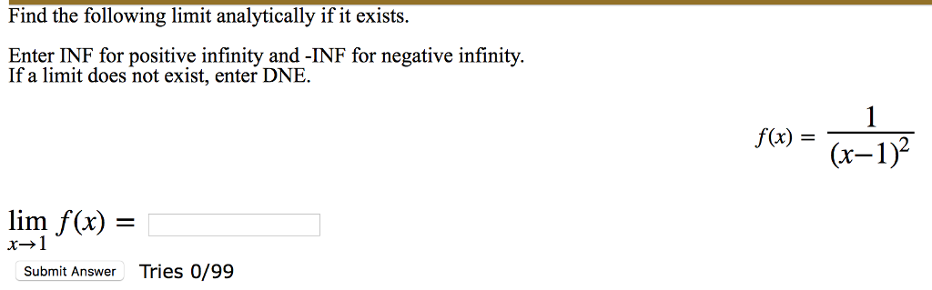 Solved Find the following limit analytically if it exists. | Chegg.com