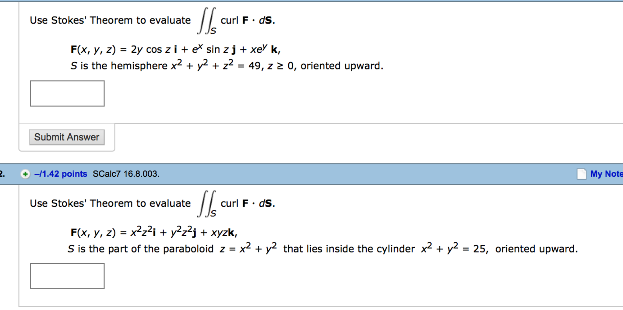 Solved Use Stokes' Theorem to evaluate Integral Integral_s | Chegg.com
