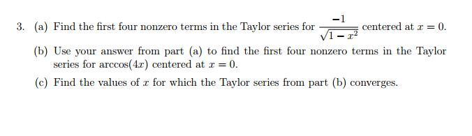 Solved 3. (a) Find the first four nonzero terms in the | Chegg.com