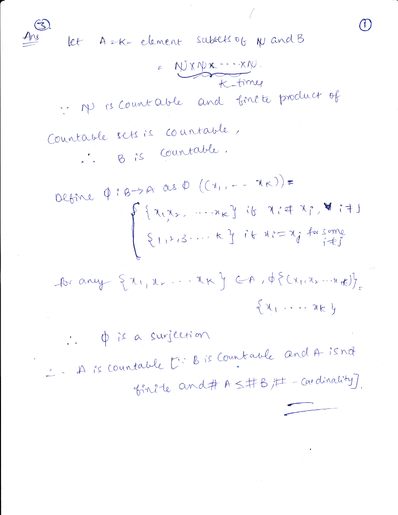 Solved 3. Prove that for any natural number k, the set of | Chegg.com