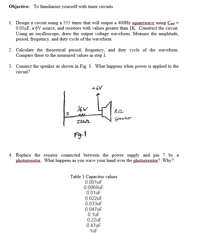 Solved Objective: To familiarize yourself with timer | Chegg.com