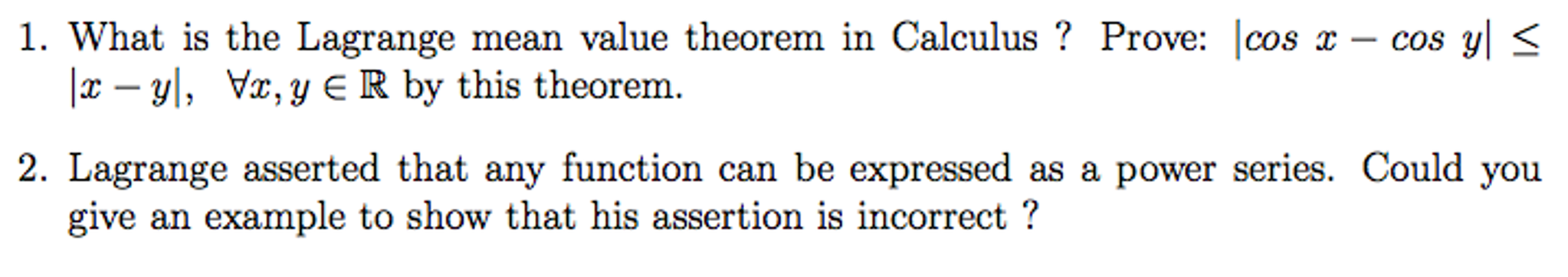 Solved What is the Lagrange mean value theorem in Calculus ? | Chegg.com