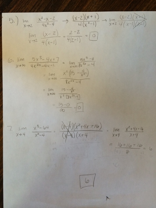Solved lim x rightarrow 2 x2-x-2 / 4x2 - 4 rightarrow | Chegg.com