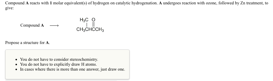 Solved Compound A reacts with 1 molar equivalents) of | Chegg.com