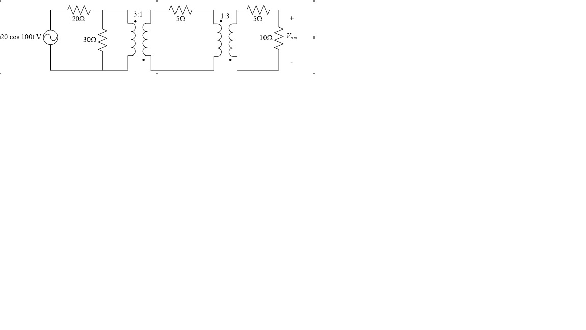 Solved For The Circuit Shown Below Determine Voutt 