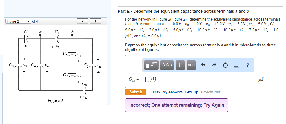 Solved Determine the equivalent capacitance across terminals | Chegg.com