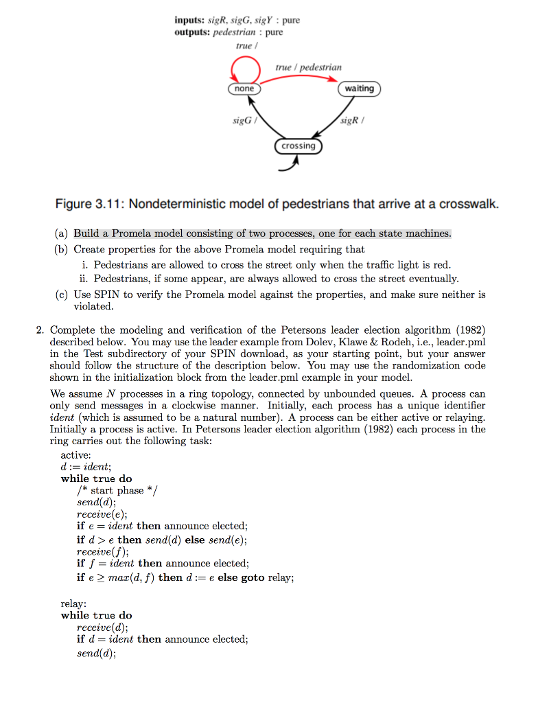 Promela Modeling Question: Hello, I am working with | Chegg.com