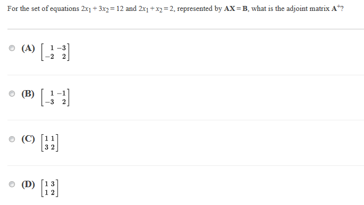 Solved For the set of equations 2x1 + 3x2= 12 and 2x1 +x2= | Chegg.com