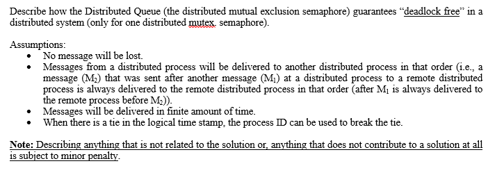 Solved Describe how the Distributed Queue (the distributed | Chegg.com