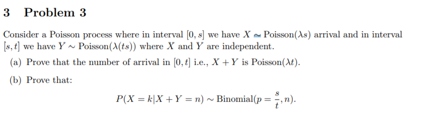 Solved 3 Problem 3 Consider a Poisson process where in | Chegg.com