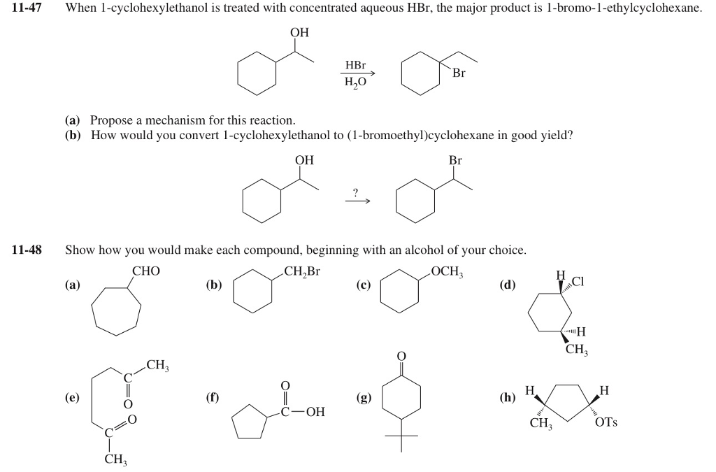 Solved When l-cyclohexylethanol is treated with concentrated | Chegg.com