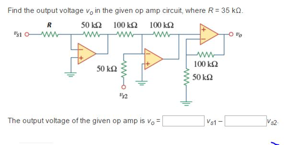 Solved Find The Output Voltage Vo In The Given Op Amp 