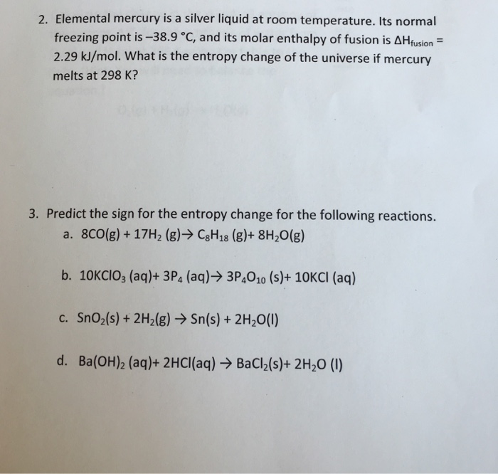 Solved Elemental mercury is a silver liquid at room | Chegg.com