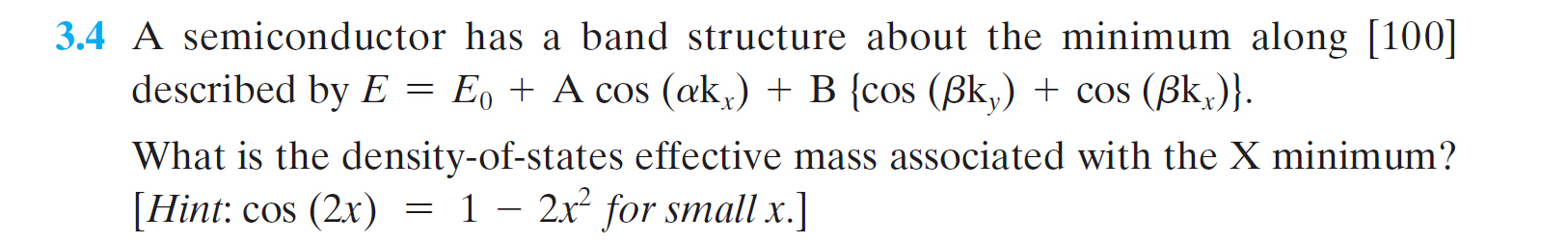 3.4 A semiconductor has a band structure about the | Chegg.com