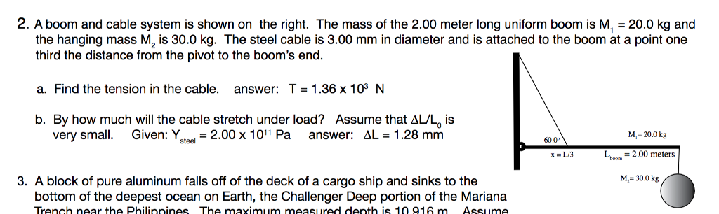 Solved 2. A boom and cable system is shown on the right. The | Chegg.com