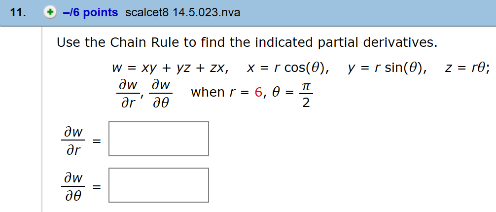 Solved Use the Chain Rule to find the indicated partial | Chegg.com