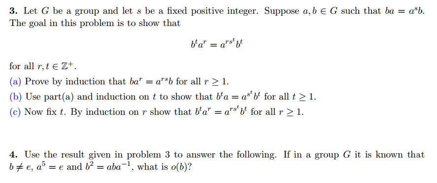 Solved Let G be a group and let s be a fixed positive | Chegg.com