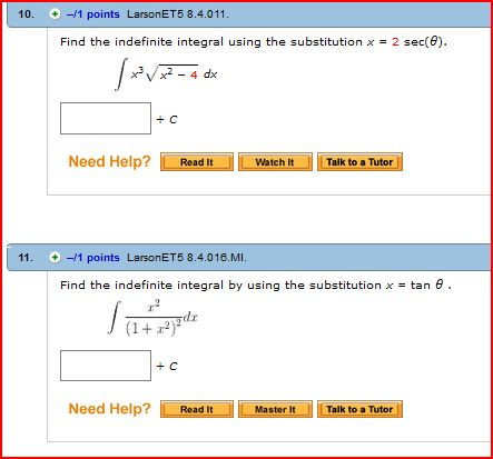 Solved Find the indefinite integral using the substitution x | Chegg.com