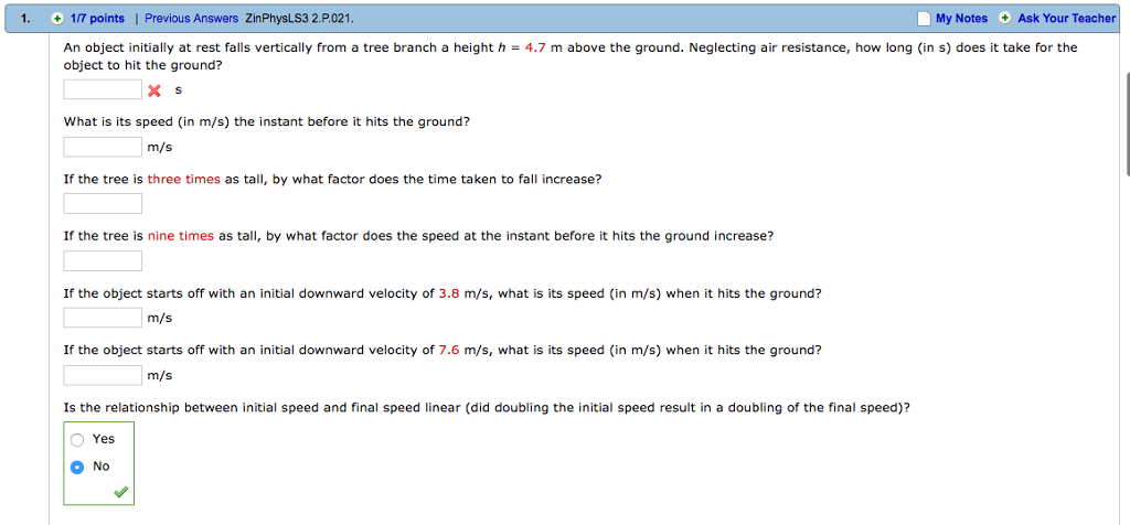 Solved An object initially at rest falls vertically from a | Chegg.com