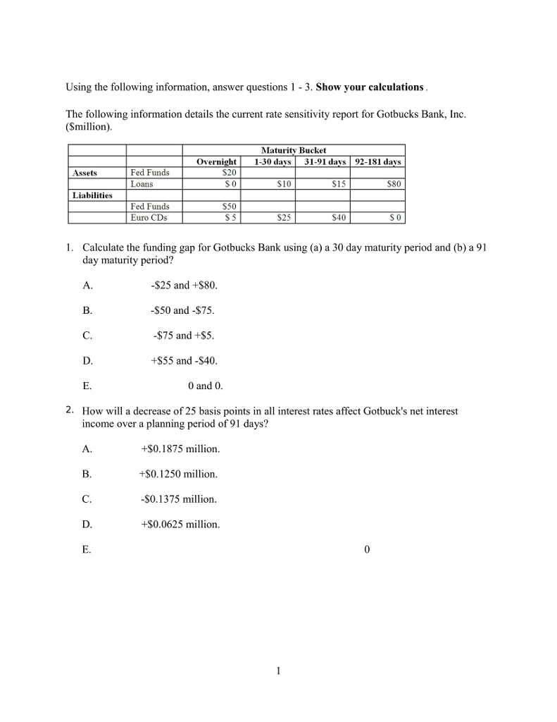 Solved Using the following information, answer questions | Chegg.com