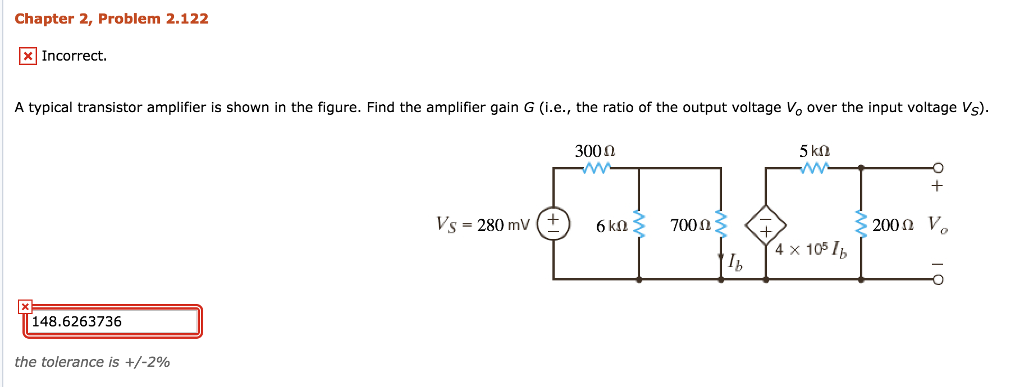 Solved Chapter 2, Problem 2.122 Incorrect A typical | Chegg.com