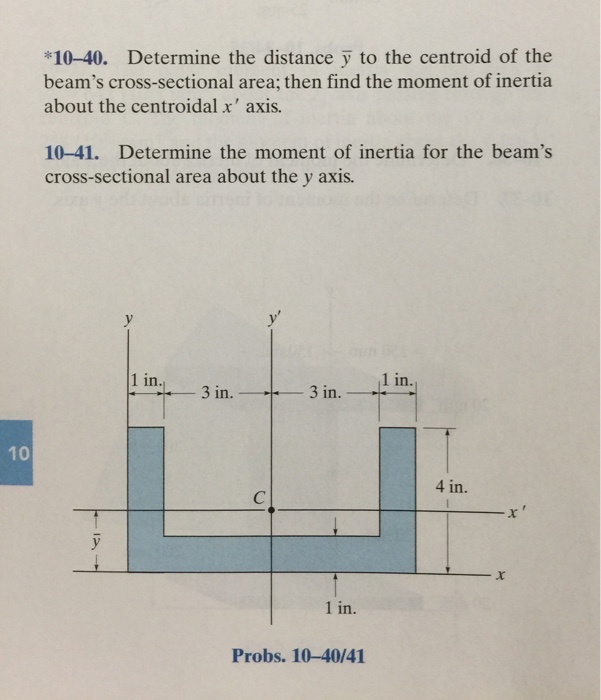 Solved Determine the distance y to the centroid of the | Chegg.com